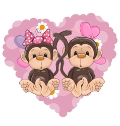 Two monkeys Royalty Free Vector Image - VectorStock