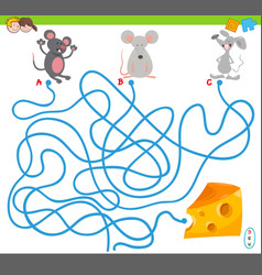 Help mouse to find cheese Royalty Free Vector Image