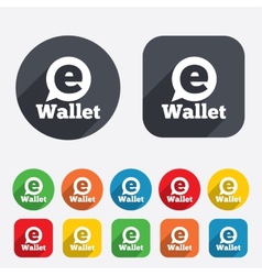 Ewallet sign icon electronic wallet symbol Vector Image