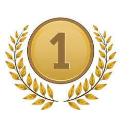 1st place laurel badge Royalty Free Vector Image