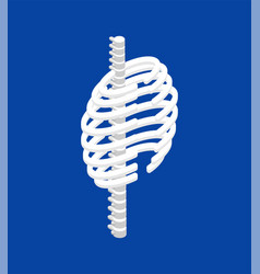 Rib cage pixel art bones anatomy 8 bit pixelate Vector Image