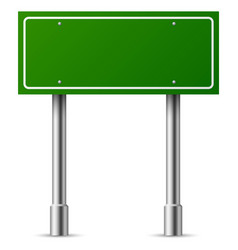 Green traffic signs road board text panel mockup Vector Image