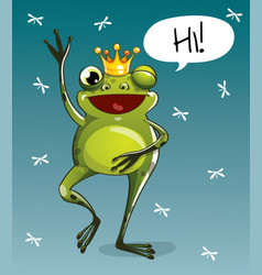 Cartoon frog hi Royalty Free Vector Image - VectorStock