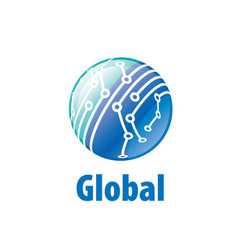 Digital sphere global link technology logo Vector Image