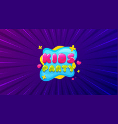 Kids party sticker fun playing zone banner Vector Image