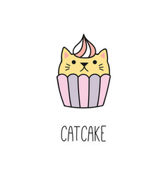 Kawaii cats food coloring pages Royalty Free Vector Image