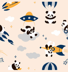 Childish seamless pattern hand drawn space Vector Image