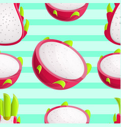 Pitaya pattern set cartoon style Royalty Free Vector Image