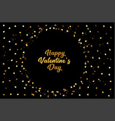 Golden hearts frame with text space background Vector Image
