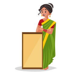 Indian marathi woman cartoon Royalty Free Vector Image