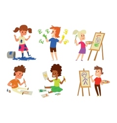 Artist kids children set Royalty Free Vector Image
