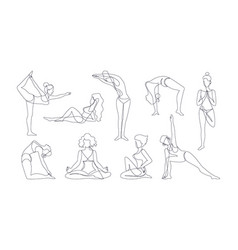 Female figure continuous line art 7 Royalty Free Vector