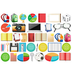 Large set different objects Royalty Free Vector Image