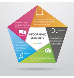 Modern pentagon infographics options banner Vector Image