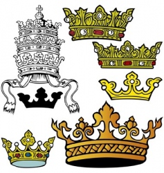 Royal medieval heraldic crowns set Royalty Free Vector Image