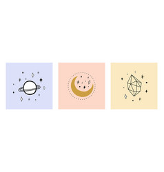 Collection mystical and mysterious cards in Vector Image