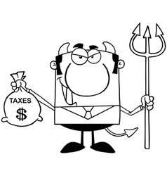 Devil bank man cartoon Royalty Free Vector Image