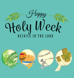 Set for christianity holy week before easter lent Vector Image