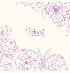 Vertical floral backdrop decorated with blooming Vector Image
