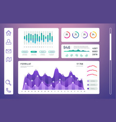 Data dashboard modern infographic ui interface Vector Image