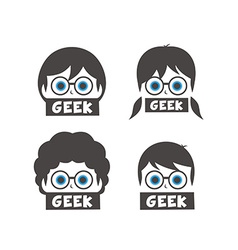 Geek Nerd Guy With Mustache Royalty Free Vector Image