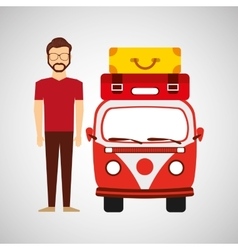 Man taking the bus to work Royalty Free Vector Image