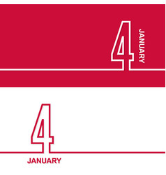 Flat number 4 isolated on white background Vector Image