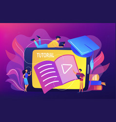 Video tutorial concept landing page Royalty Free Vector