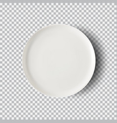 White plate isolated on transparent background Vector Image