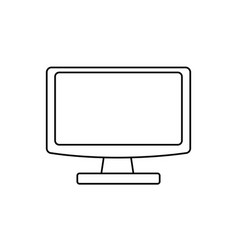 Computer screen monitor technology outline Vector Image