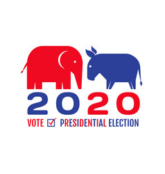 Donkey and elephant elections 2020 Royalty Free Vector Image