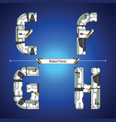 Alphabet robot futuristic technology style in a Vector Image