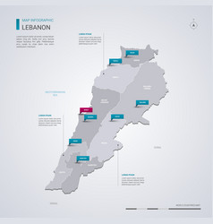 Lebanon map with administrative divisions Vector Image