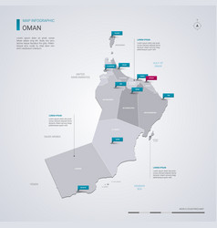 Oman higt detailed map with subdivisions Vector Image
