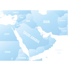 Middle east detailed political map with lables Vector Image