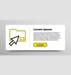 Black line cursor click document folder icon Vector Image