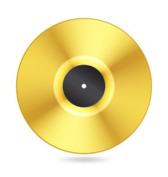 Realistic golden records disc Royalty Free Vector Image