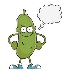 Happy smiling dill pickle cartoon character Vector Image