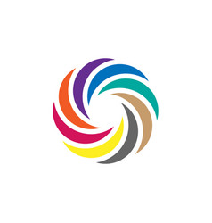 Circle shape color technology logo Royalty Free Vector Image