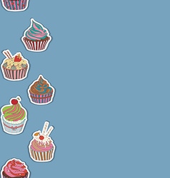 Cupcake border pattern Royalty Free Vector Image