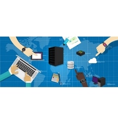 Network topology lan objects icon design router Vector Image