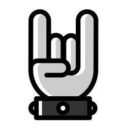 Pixel cursor icon hand - rock sign Royalty Free Vector Image