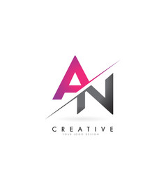 Na n a letter logo design with a creative cut Vector Image