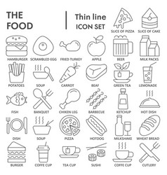 Food line icon set dish symbols collection Vector Image