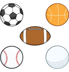 Cartoon sports balls Royalty Free Vector Image
