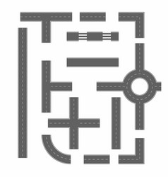 Isometric elements of road sections Royalty Free Vector