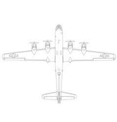 Boing b-29 superfortress all silhouette Royalty Free Vector