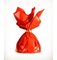 Christmas wrapped candy outline packaged sweet Vector Image