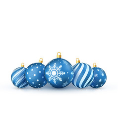 Blue christmas balls set holiday decorative Vector Image