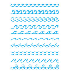 Ocean wave water frames border line separator Vector Image